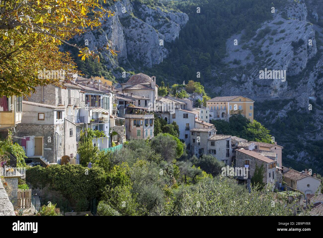 The 12th century French village of Peille in the French Alps Stock ...