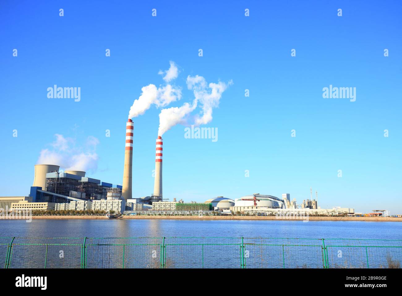 Power plants, power plants under the blue sky Stock Photo - Alamy