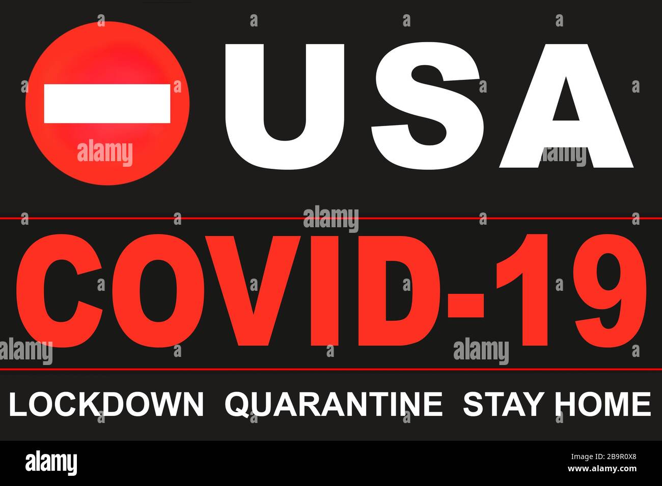 Coronavirus pandemic danger, covid 19 epidemic, USA emergency banner ...