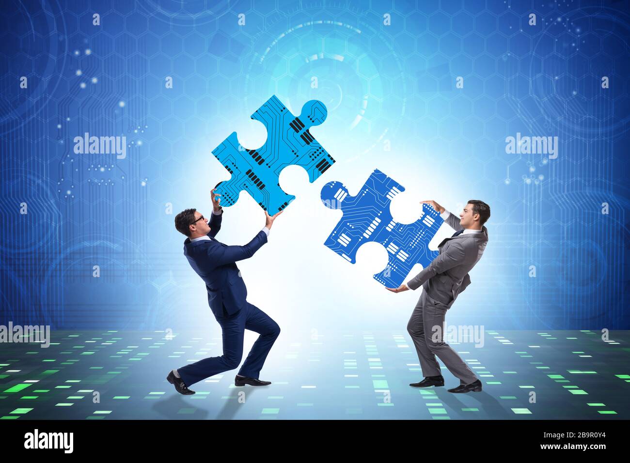 Digital transformation concept with the jigsaw puzzle Stock Photo - Alamy