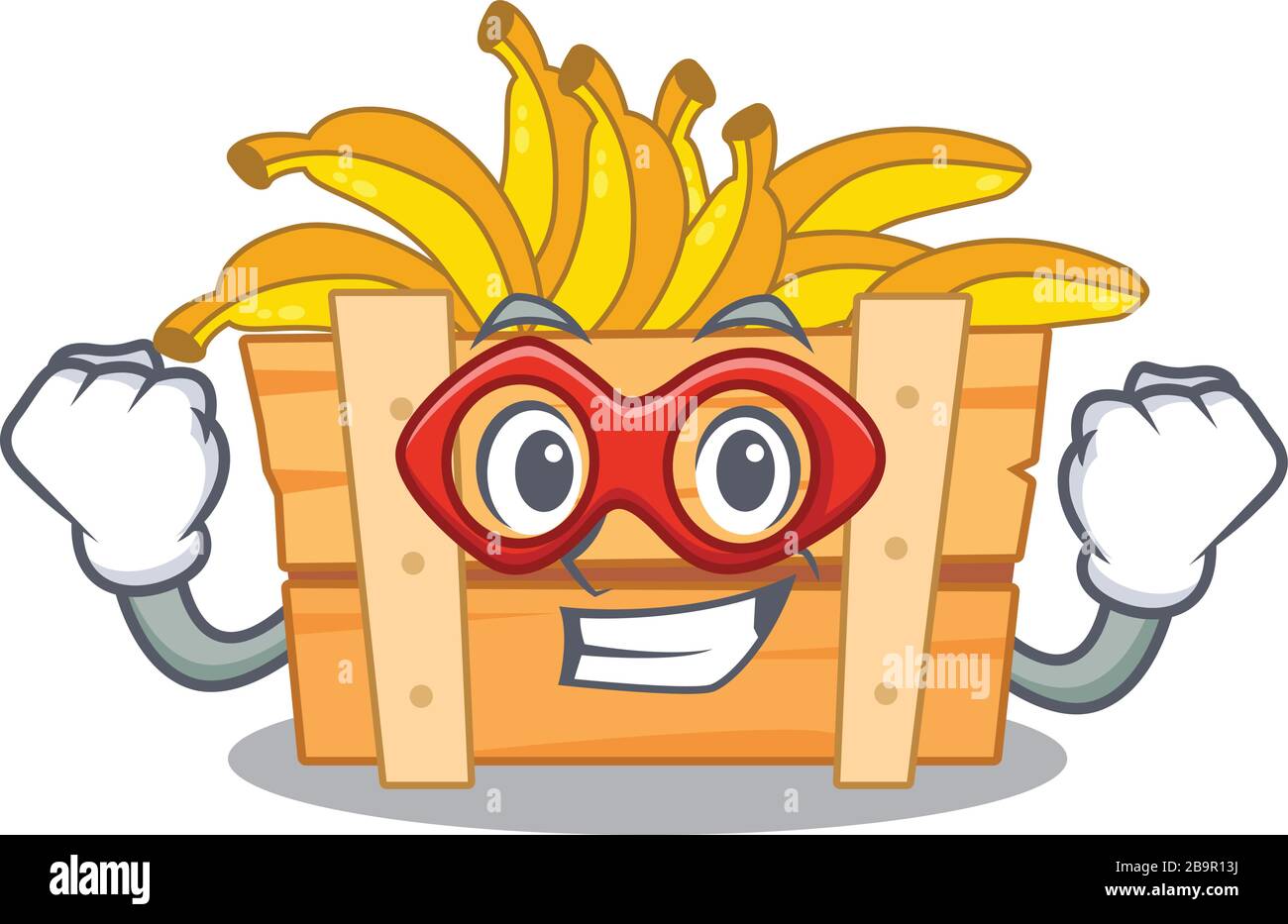 A picture of banana fruit box in a Super hero cartoon character Stock ...