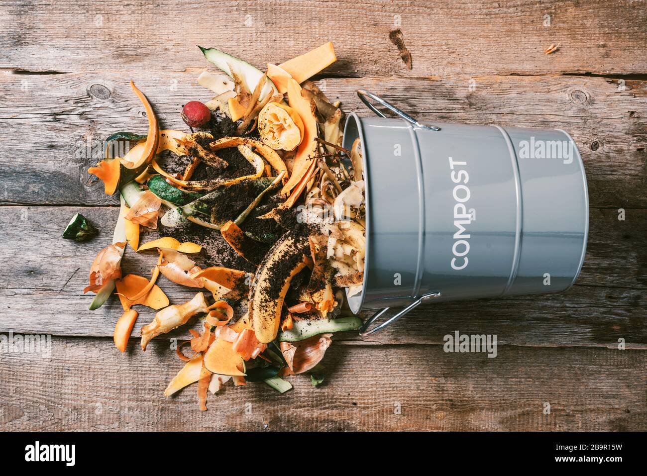 Sustainable and zero waste living. Vegetable waste in recycling compost ...