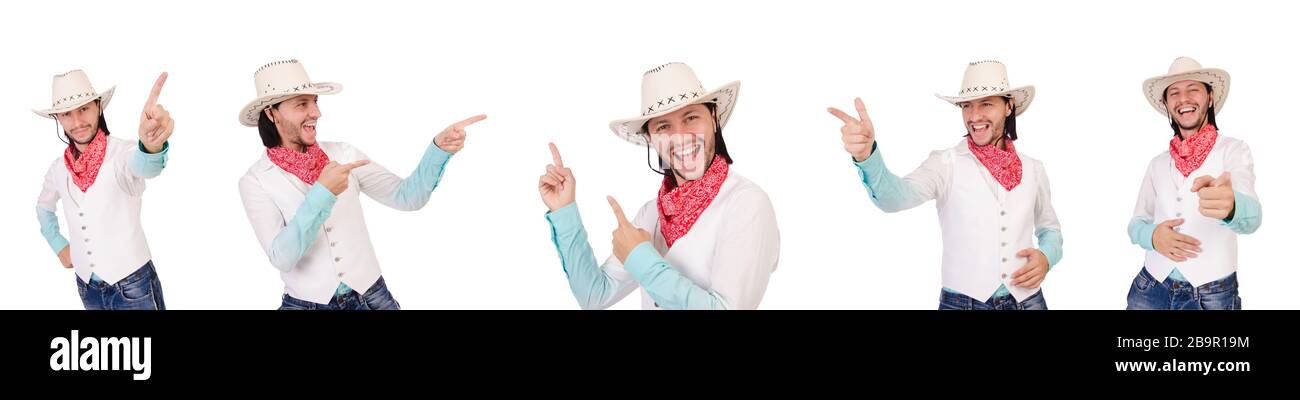 The cowboy isolated on the white background Stock Photo - Alamy