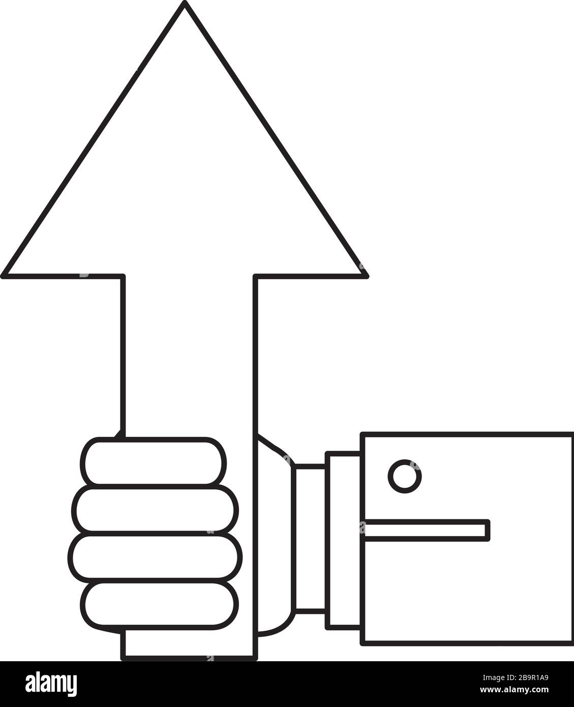 hand with arrow up isolated icon Stock Vector Image & Art - Alamy