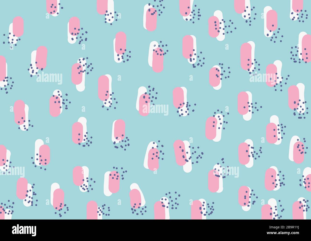 Abstract pattern hand drawn blob and different brush strokes pastel ...