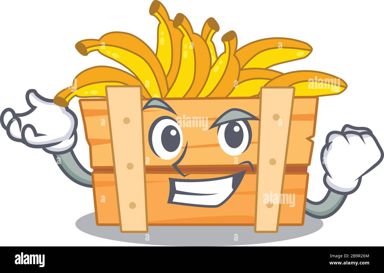 banana fruit box cartoon character style with happy face Stock Vector ...