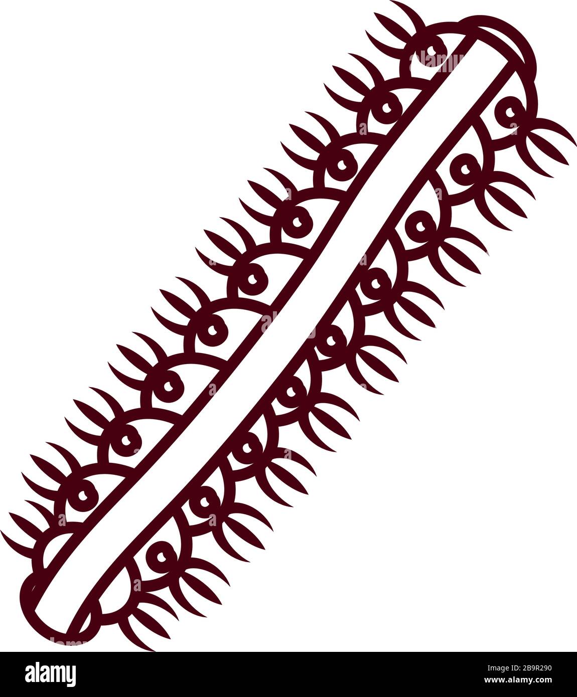 millipede insect icon over white background, line style, vector ...