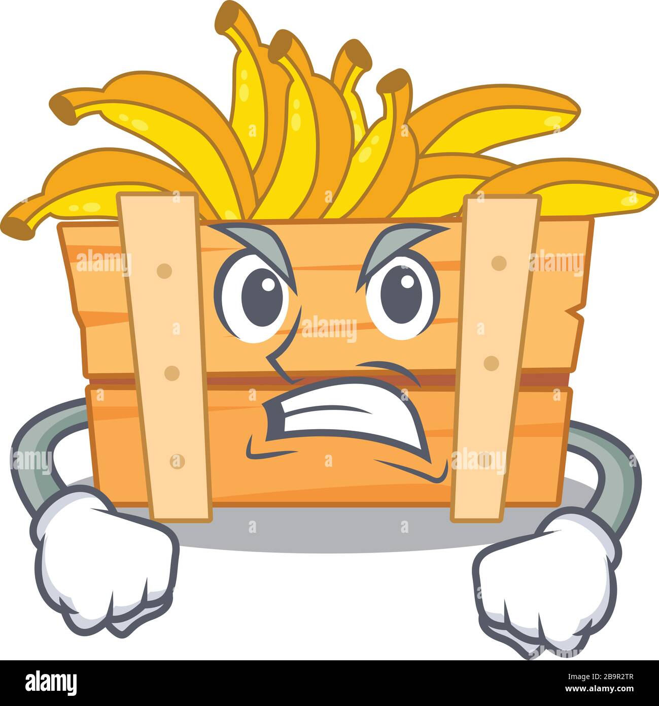 banana fruit box cartoon character design with angry face Stock Vector ...