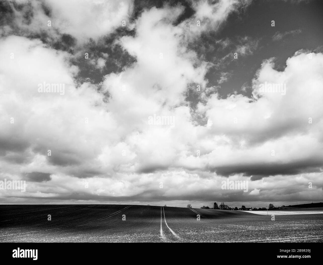 The Chiltern Hills, AONB, Black and White Landscape, Winter Sky's ...
