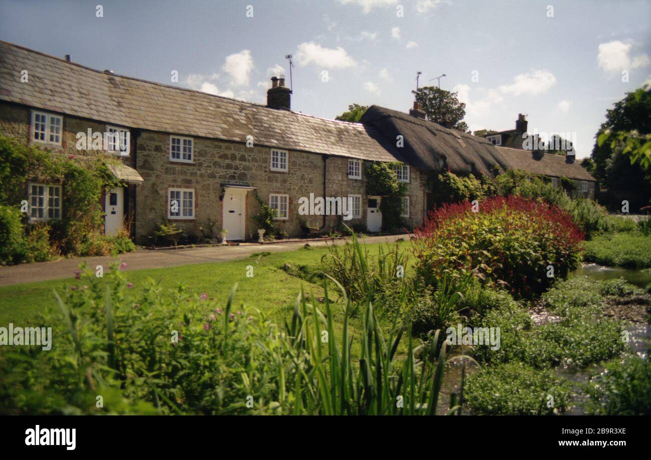 Winkle Street in the West Wight village of Calbourne on a sunny summer ...