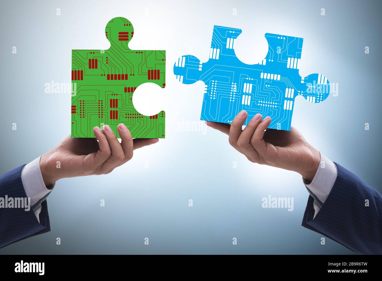Digital transformation concept with the jigsaw puzzle Stock Photo - Alamy
