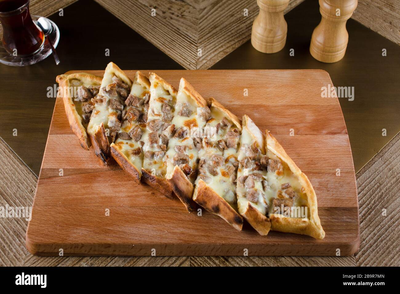 Turkish Pide with Cheese - Kasarli Pide Stock Photo - Alamy