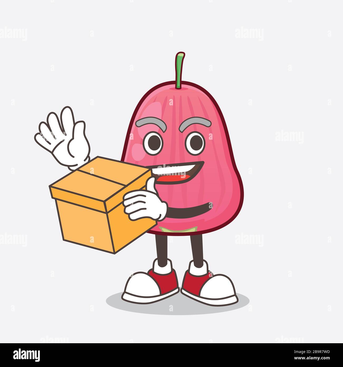 A picture of Java Apple cartoon mascot character holding a box Stock ...
