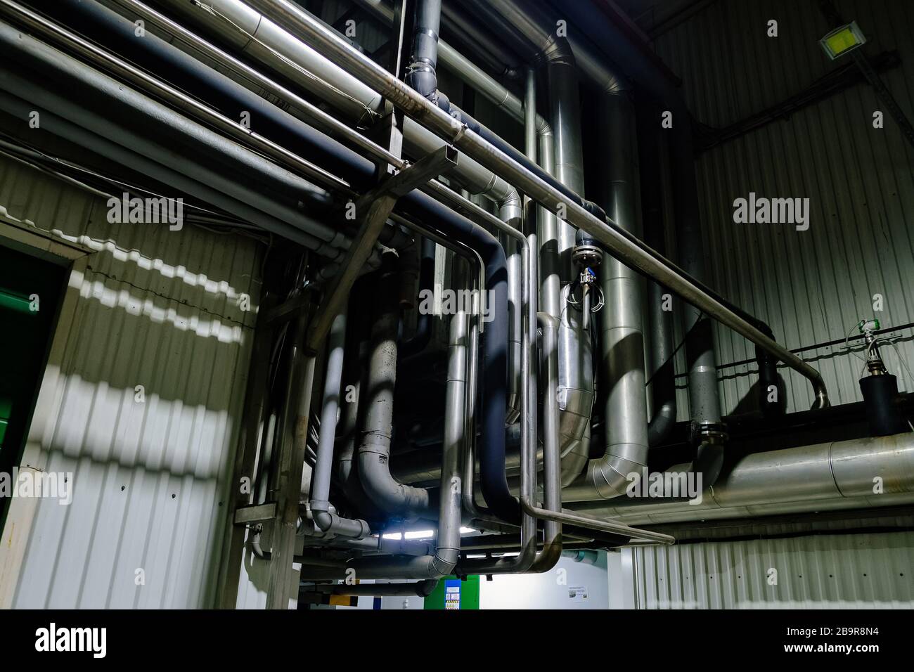 Industrial steel pipes. Pipeline system for delivering components or ...