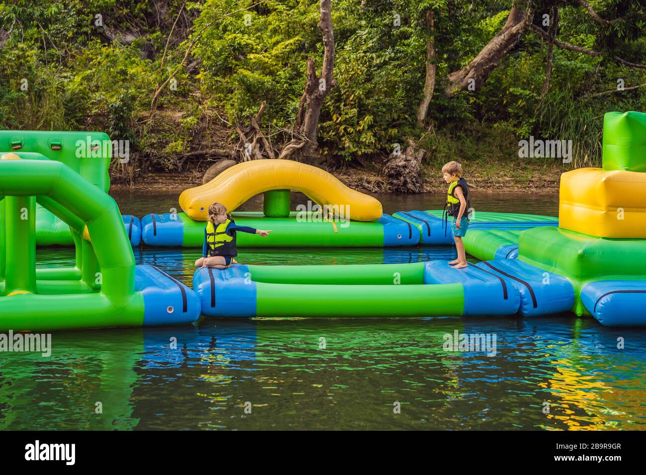 Two children waterpark hi-res stock photography and images - Alamy