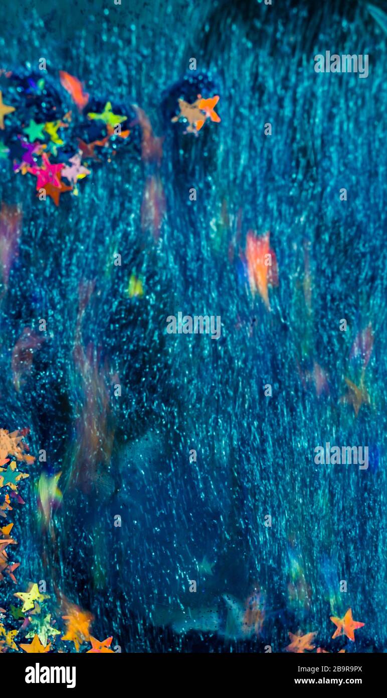 Abstract falling stars and golden sparkles, motion blur Stock Photo - Alamy