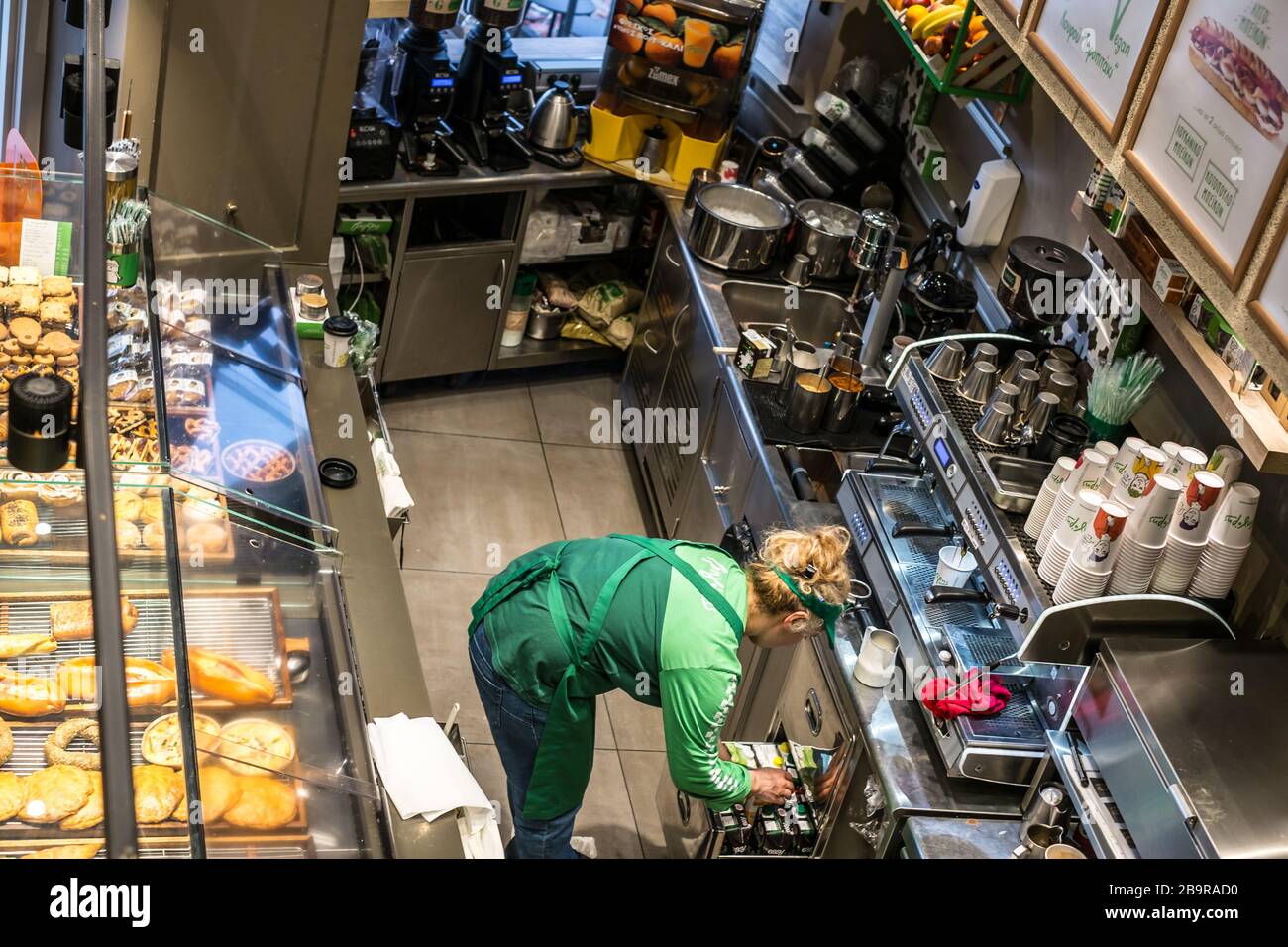 Athens, Greece - February 15, 2020. employees at the bakery at work in ...