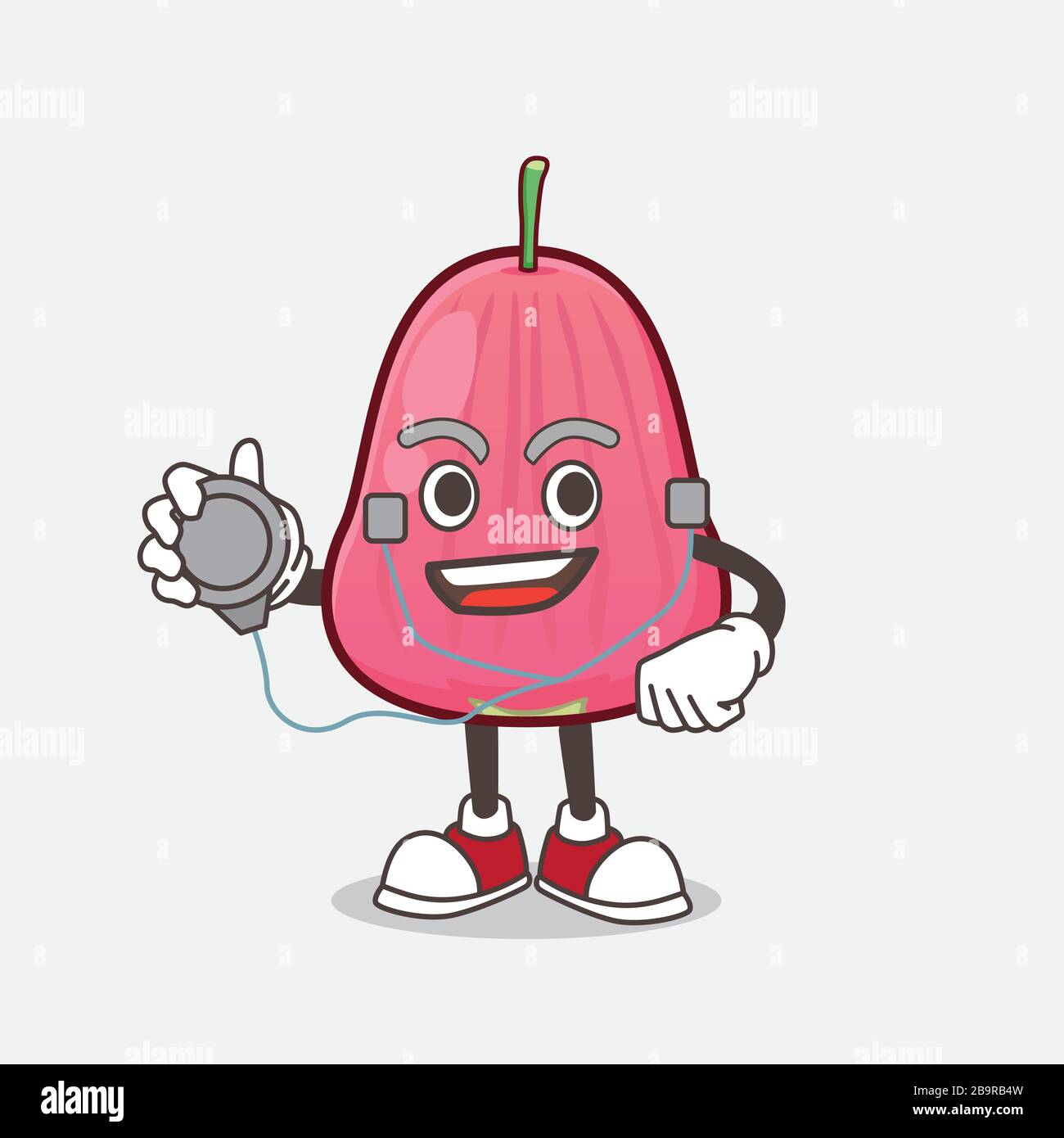 Pink Java Apple Mascot Character Vector Illustration Stock Vector Image ...