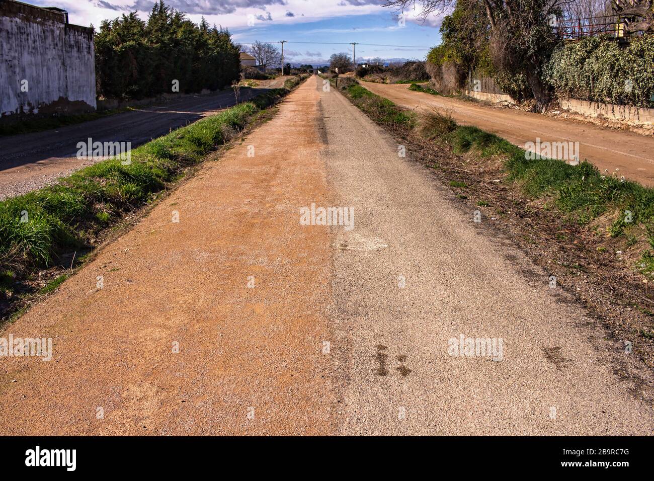 long road in the countryside Stock Photo - Alamy