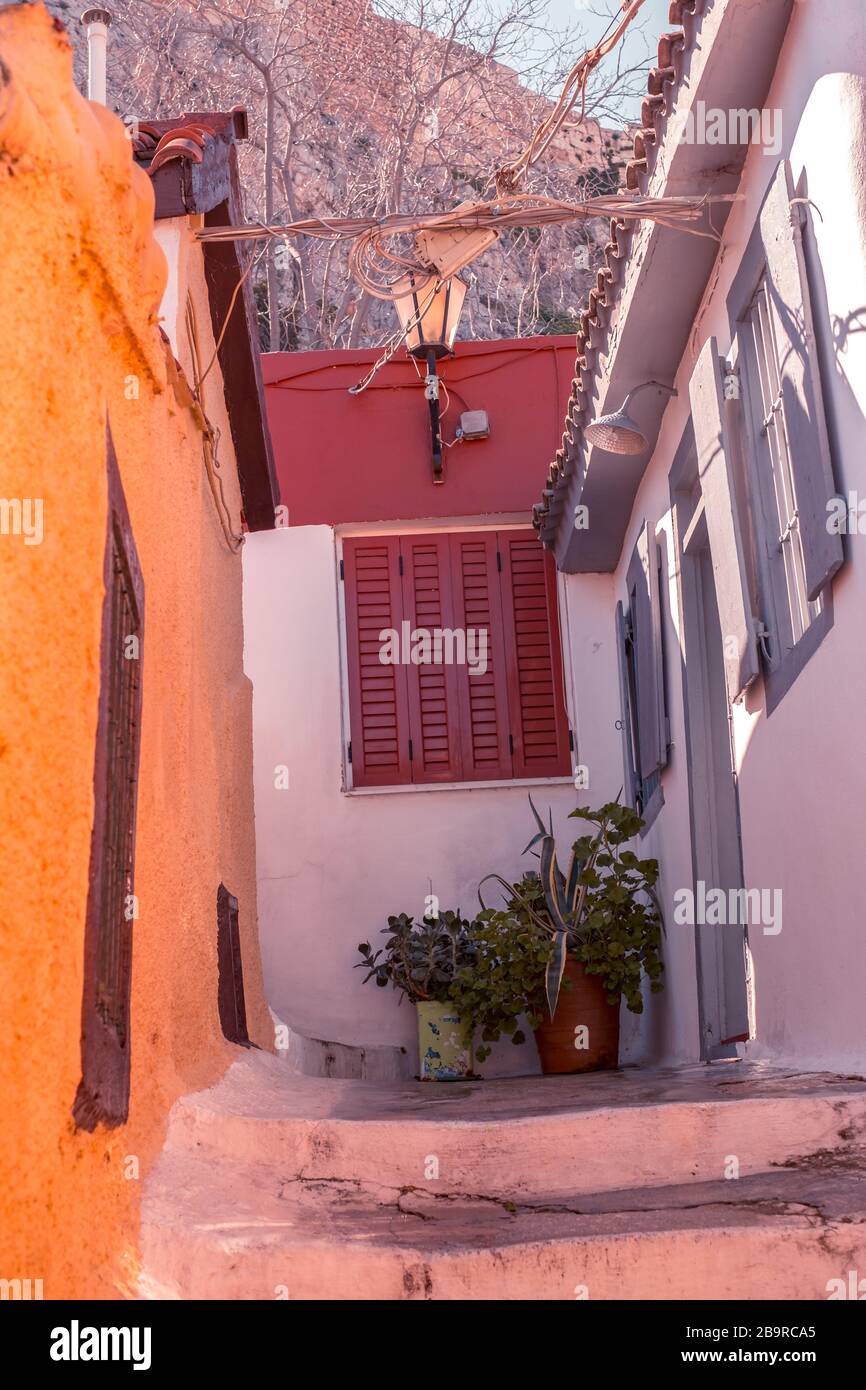 Athens, Greece - February 18, 2020. Architectural details from the ...