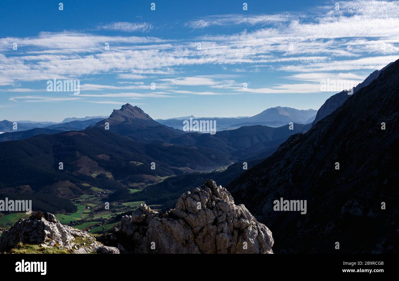 mountains peak in the basque country Stock Photo - Alamy