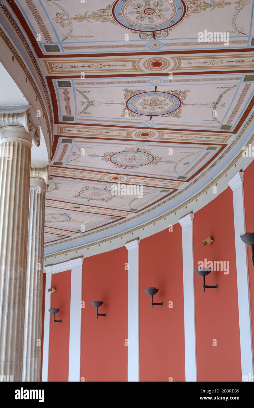 Athens, Greece - February 14, 2020. Stately hall built in the 1880s for ...