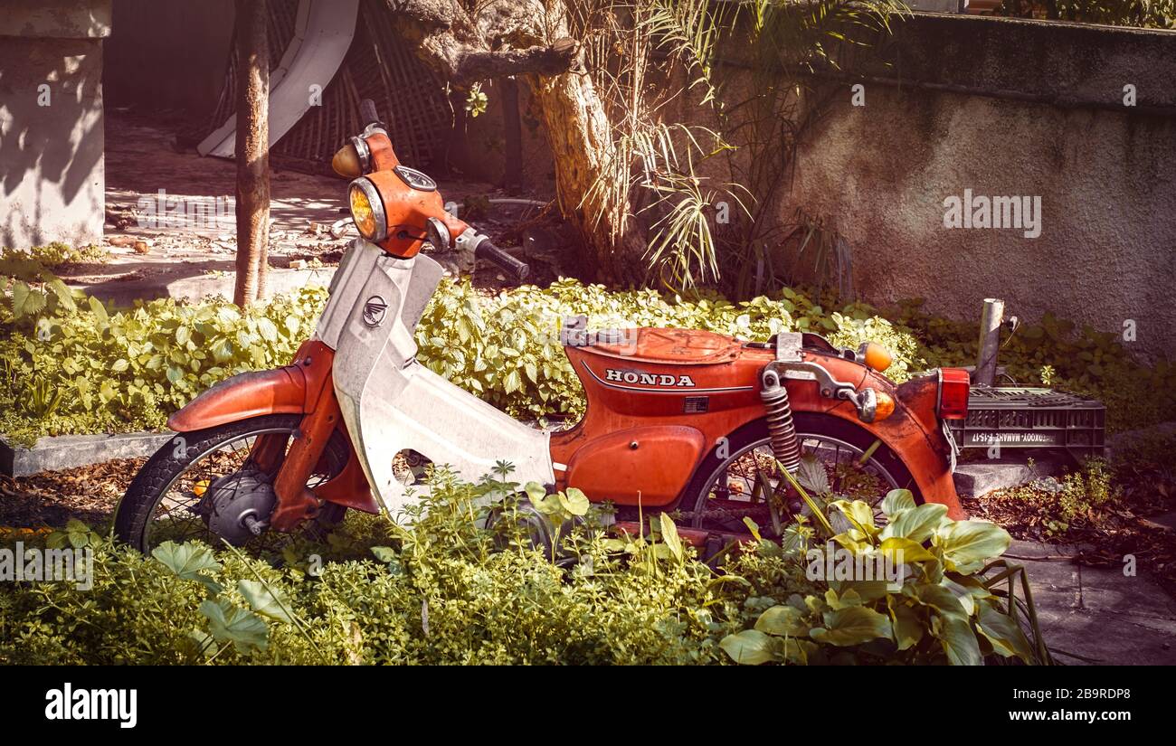 Athens, Greece - February 11, 2020. Vintage Honda Super Cub 55 ...