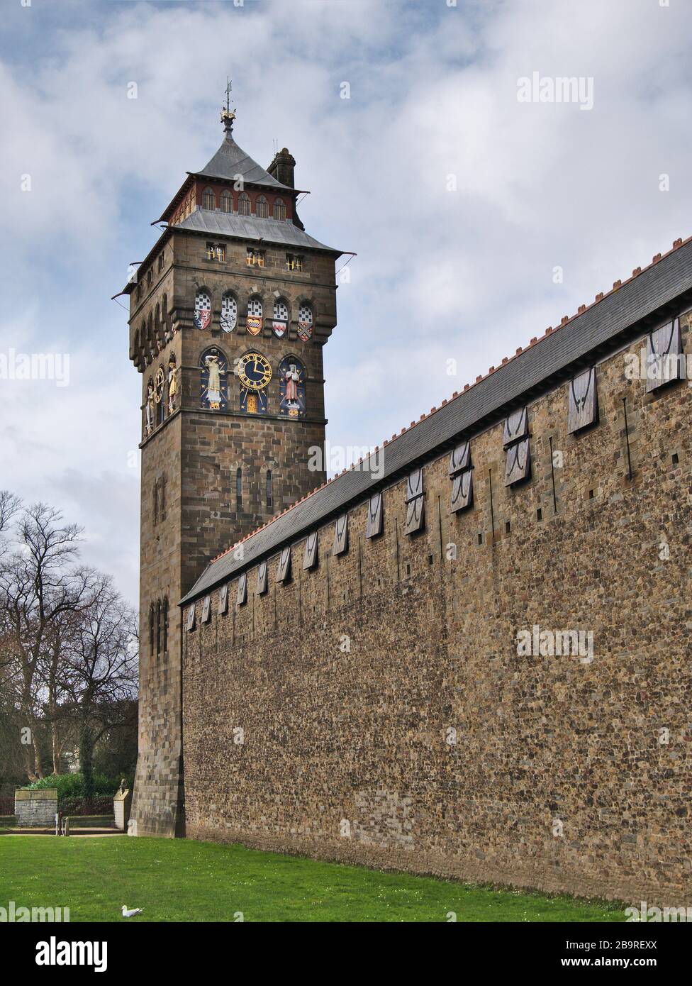 Clock tower cardiff castle hi-res stock photography and images - Alamy
