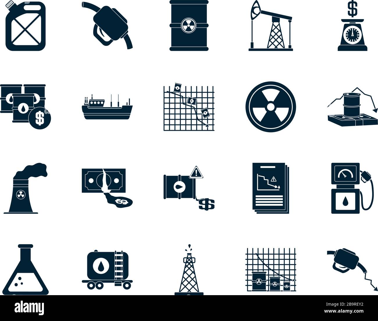 barrels and the oil crash concept of icon set over white background ...