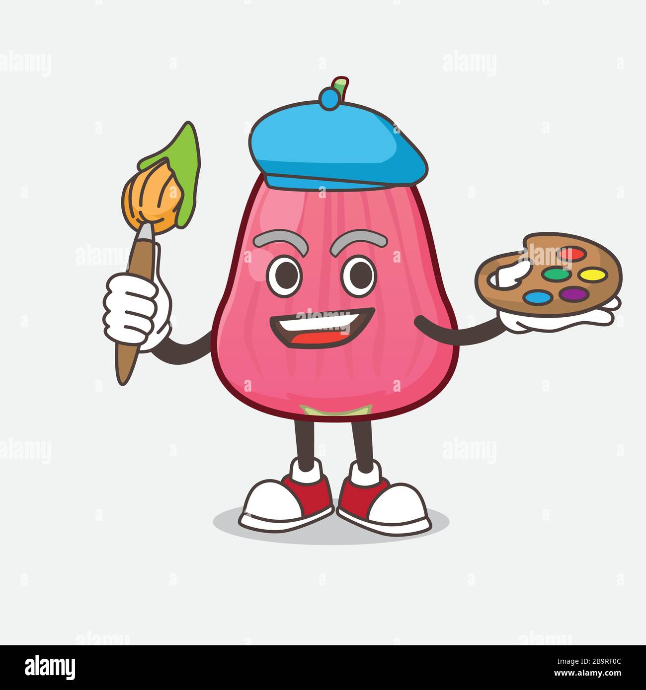 Pink Java Apple Mascot Character Vector Illustration Stock Vector Image ...