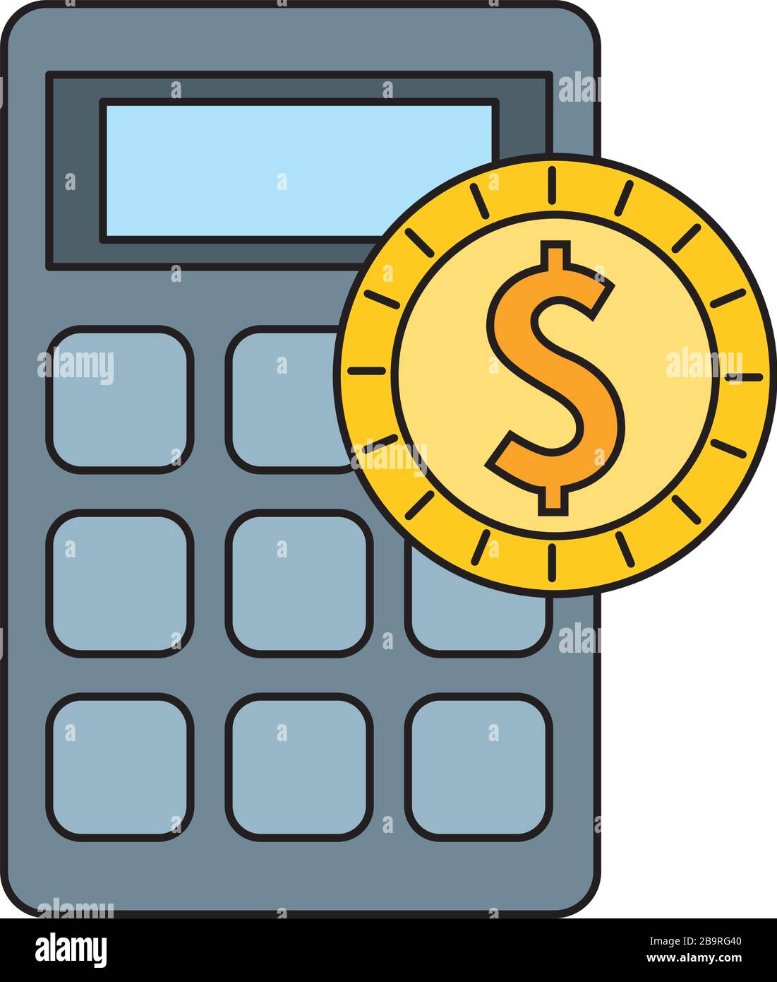 calculator math with coin isolated icon Stock Vector Image & Art - Alamy
