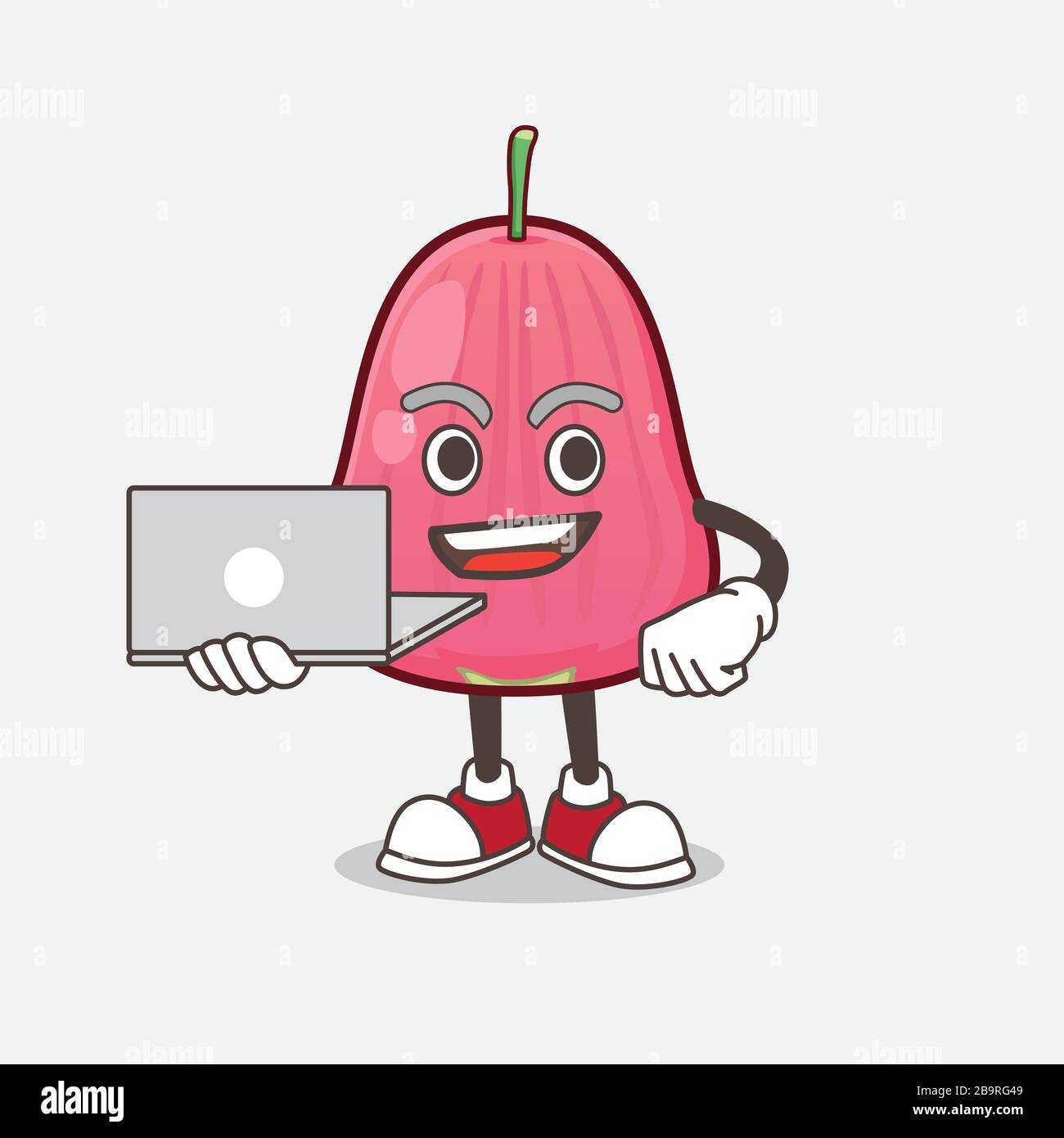 Pink Java Apple Mascot Character Vector Illustration Stock Vector Image ...