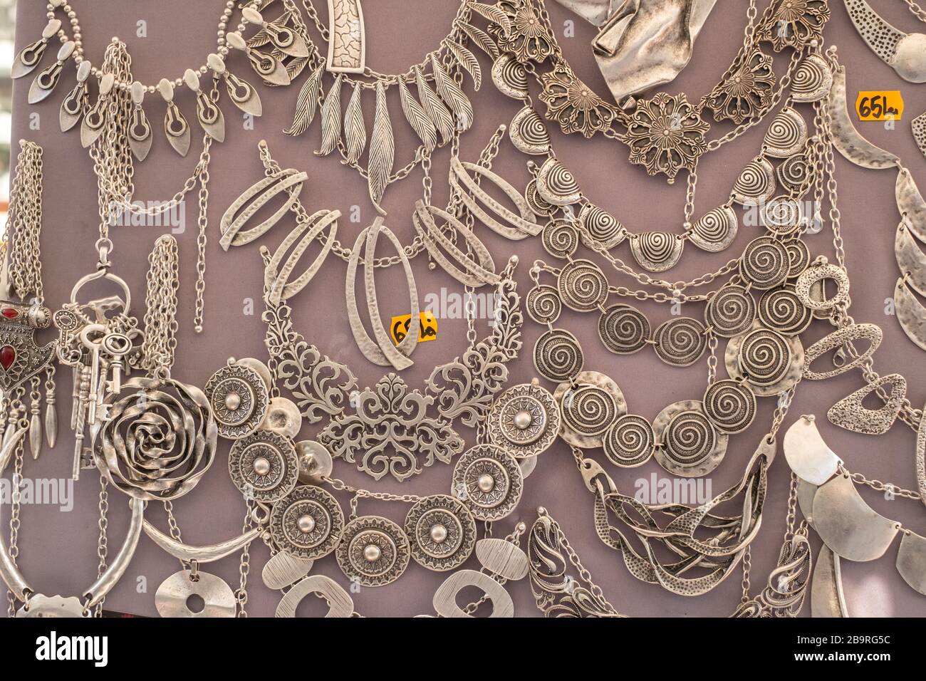 Sibiu city, Romania - February 29, 2020. People look at martisor at big ...