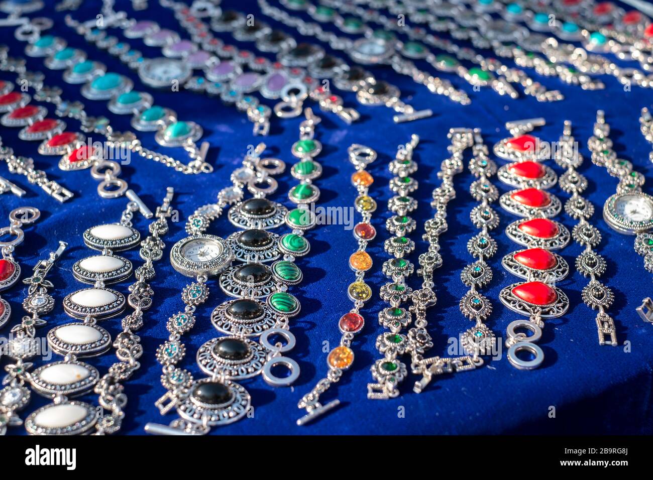 Sibiu city, Romania - February 29, 2020. People look at martisor at big ...