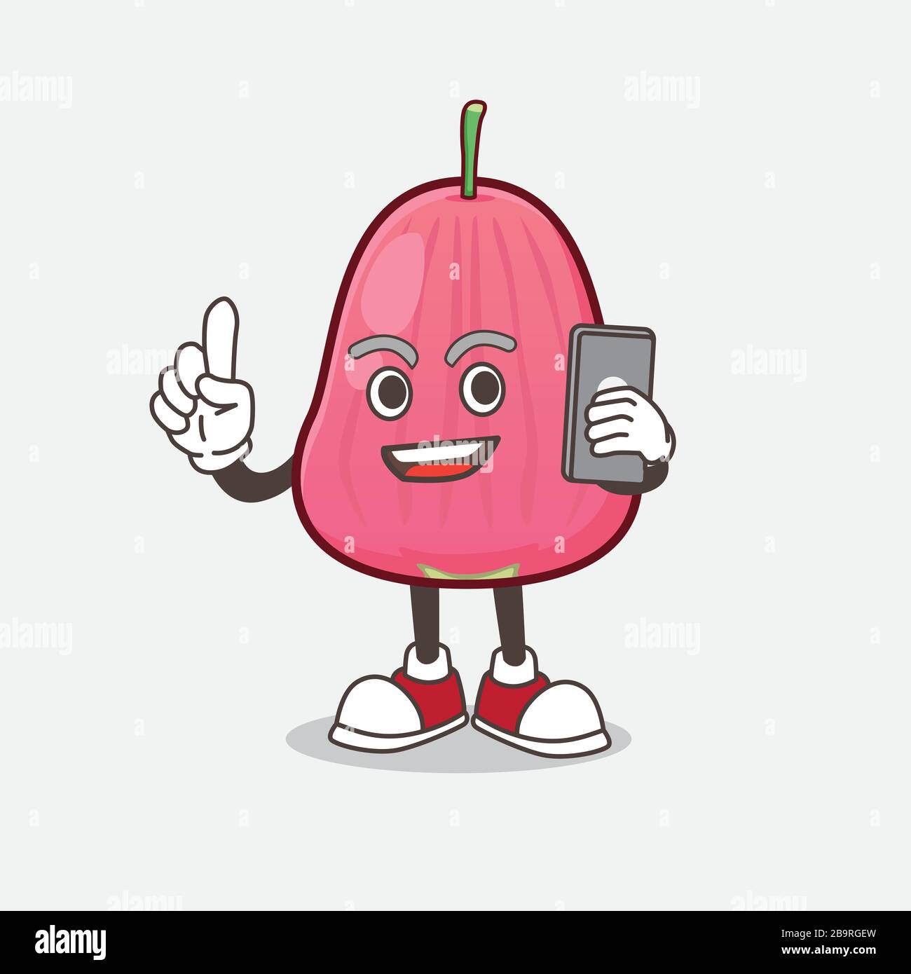 Pink Java Apple Mascot Character Vector Illustration Stock Vector Image ...