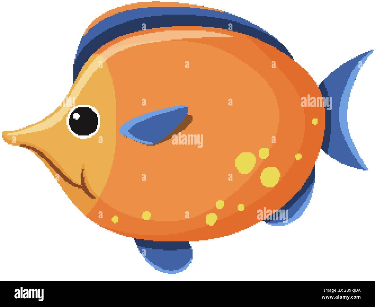 Cute yellow fish on white background illustration Stock Vector Image ...