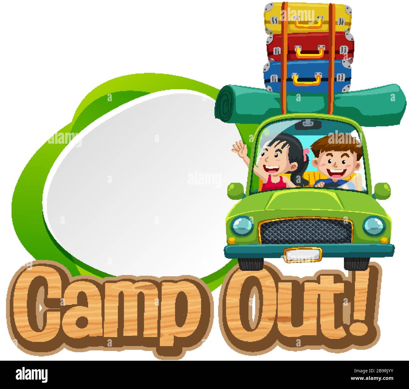 Background design template with kids on vacation illustration Stock ...