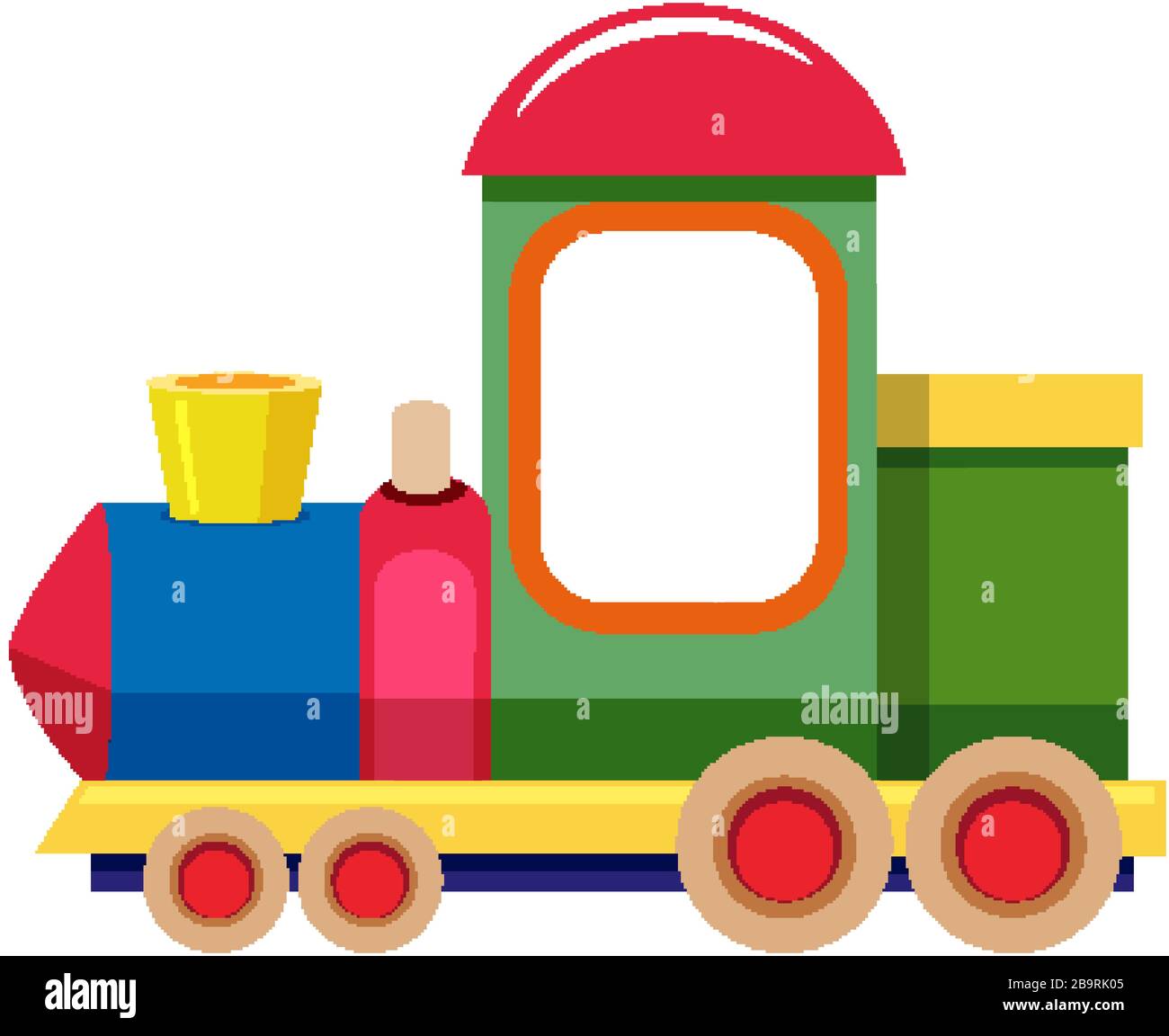 Colorful toy train on white background illustration Stock Vector Image ...