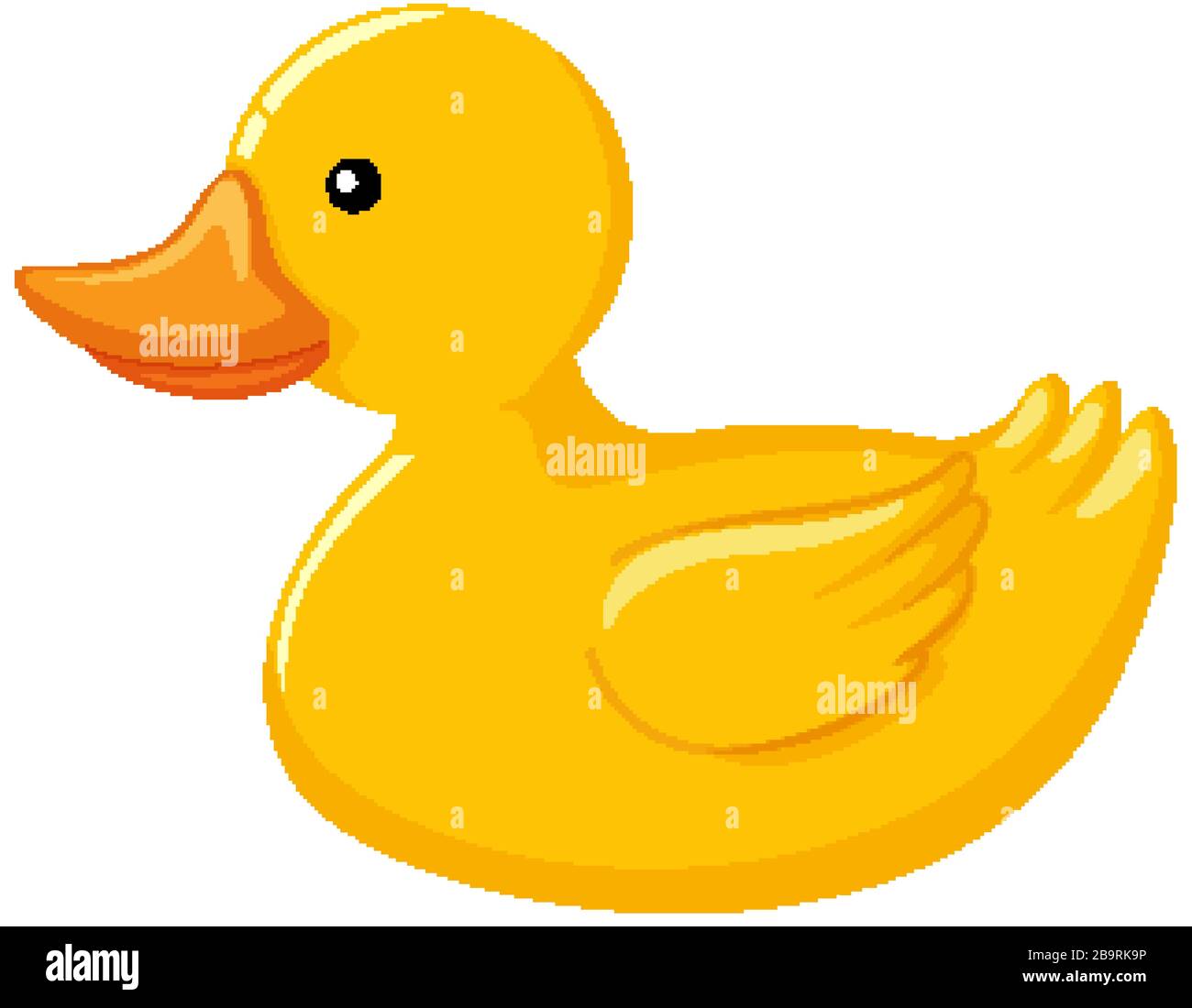 One yellow rubber duck on white background illustration Stock Vector ...