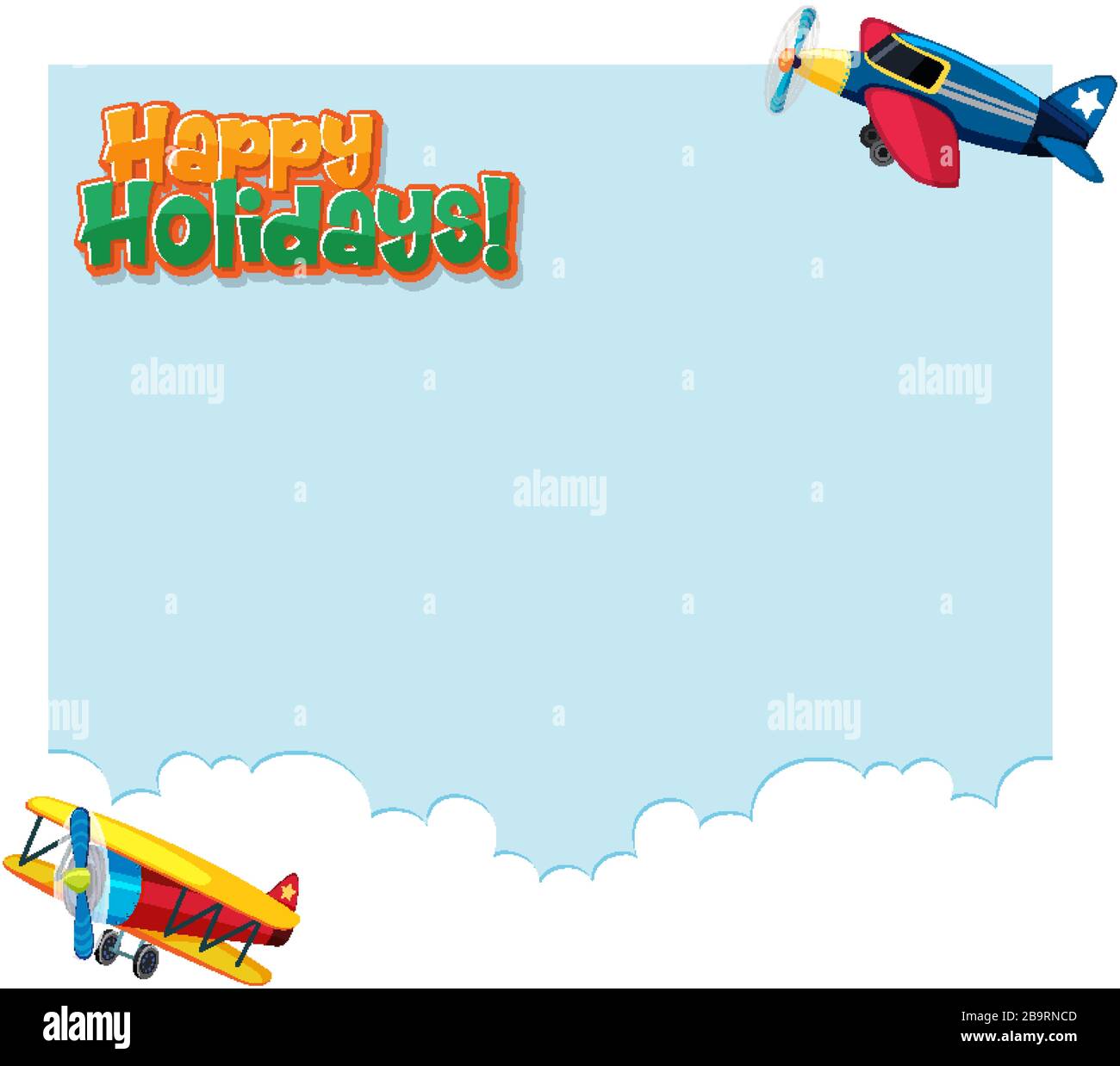 Background template design with airplanes flying in the sky ...