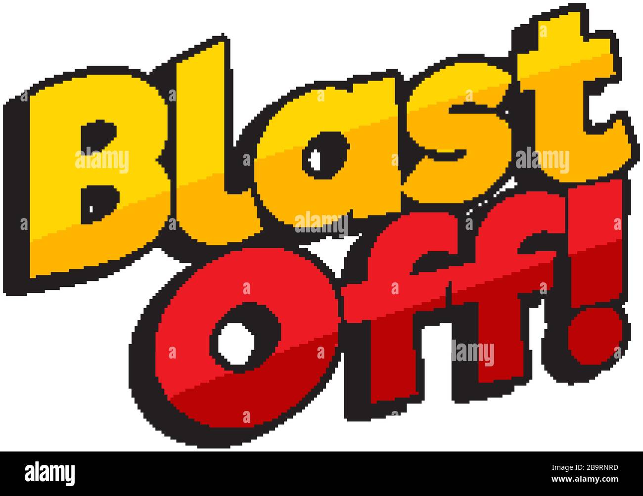 Font design template for word blast off on white background ...