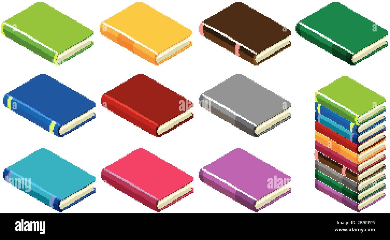 Books with different color covers illustration Stock Vector Image & Art ...