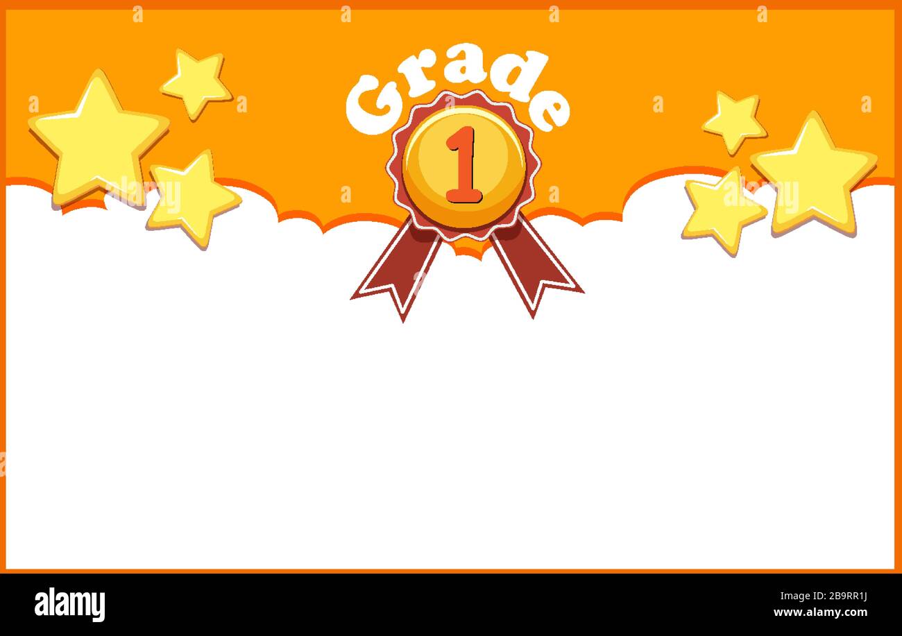 Background design template for grade one with stars illustration Stock ...