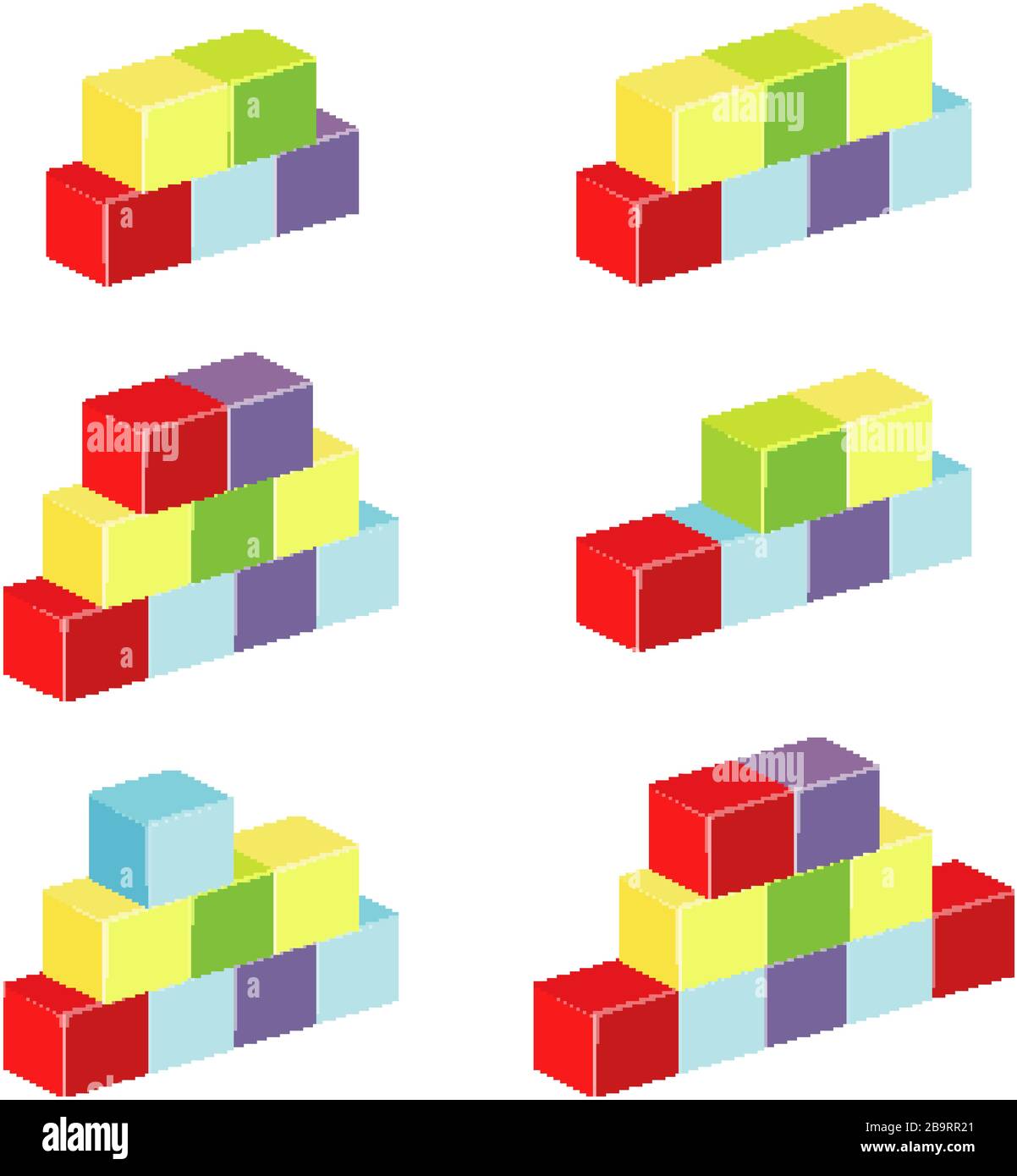 Different block patterns on white background illustration Stock Vector ...