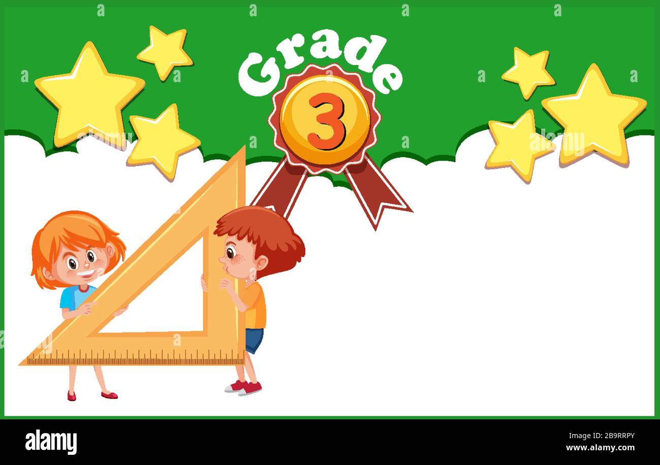 Background design template with kids and ruler illustration Stock ...