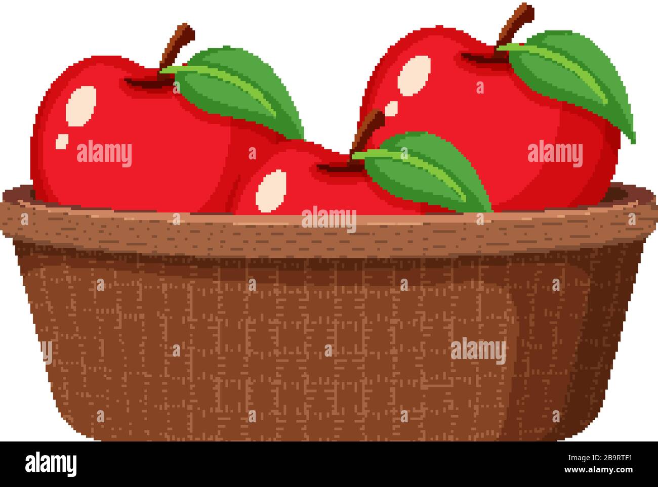 Red apples basket Stock Vector Images - Alamy