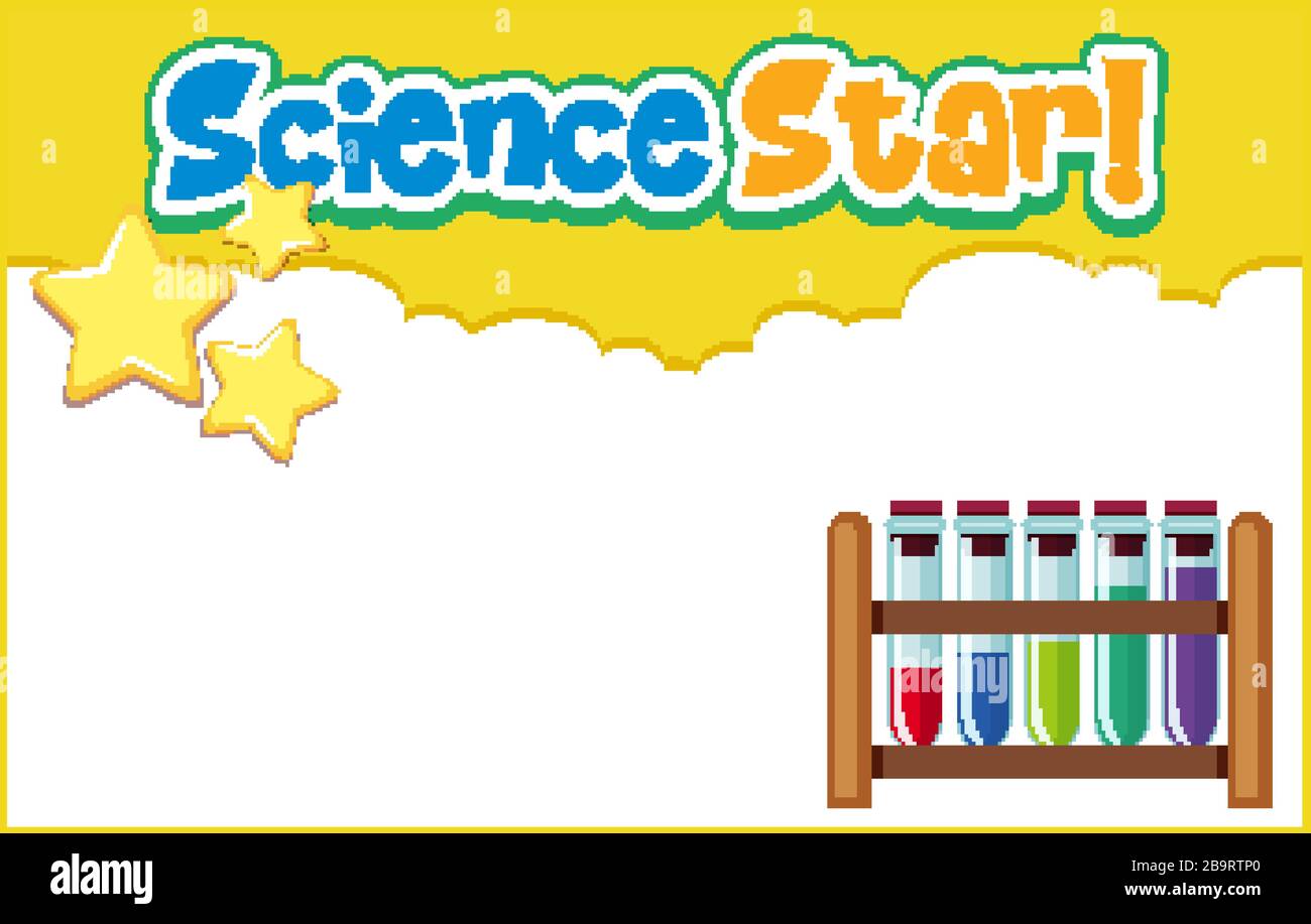Background template with word science star and lab equipments ...