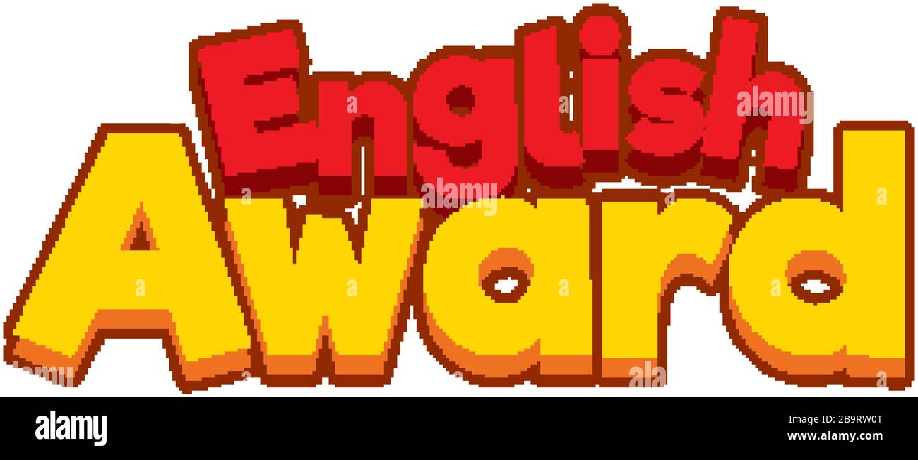 Font design template for word English award on white background ...