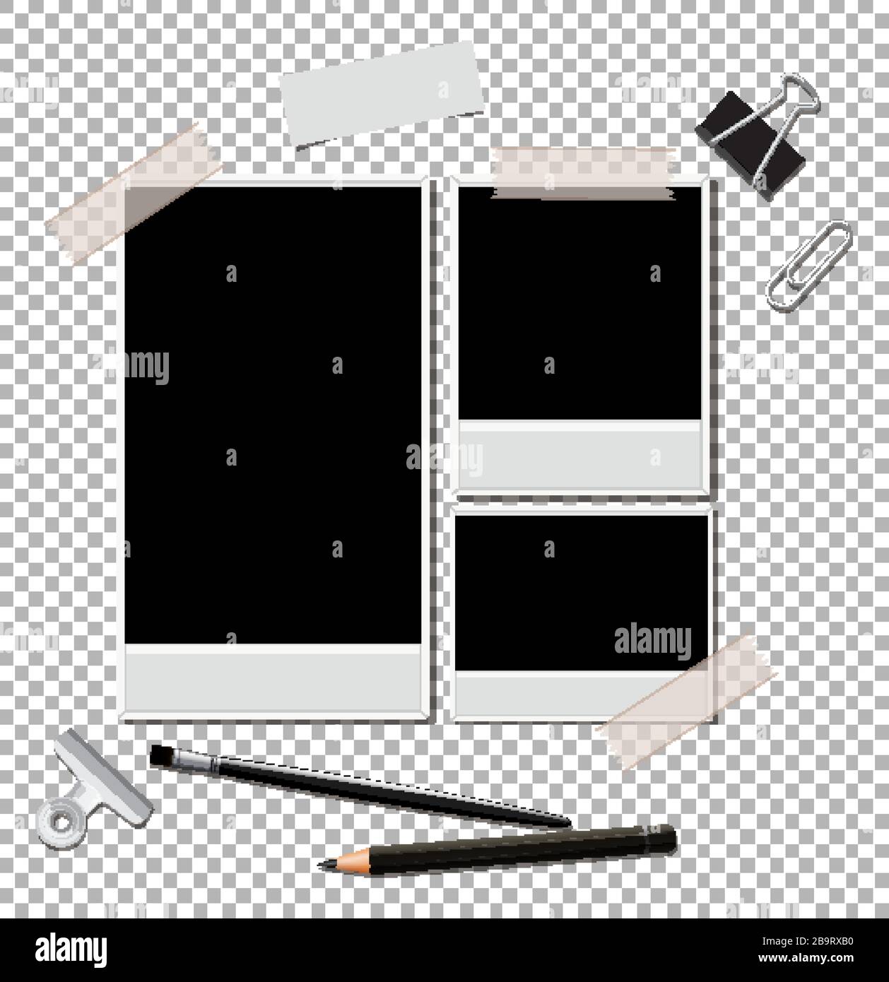 Photo frame template on transparent background illustration Stock ...