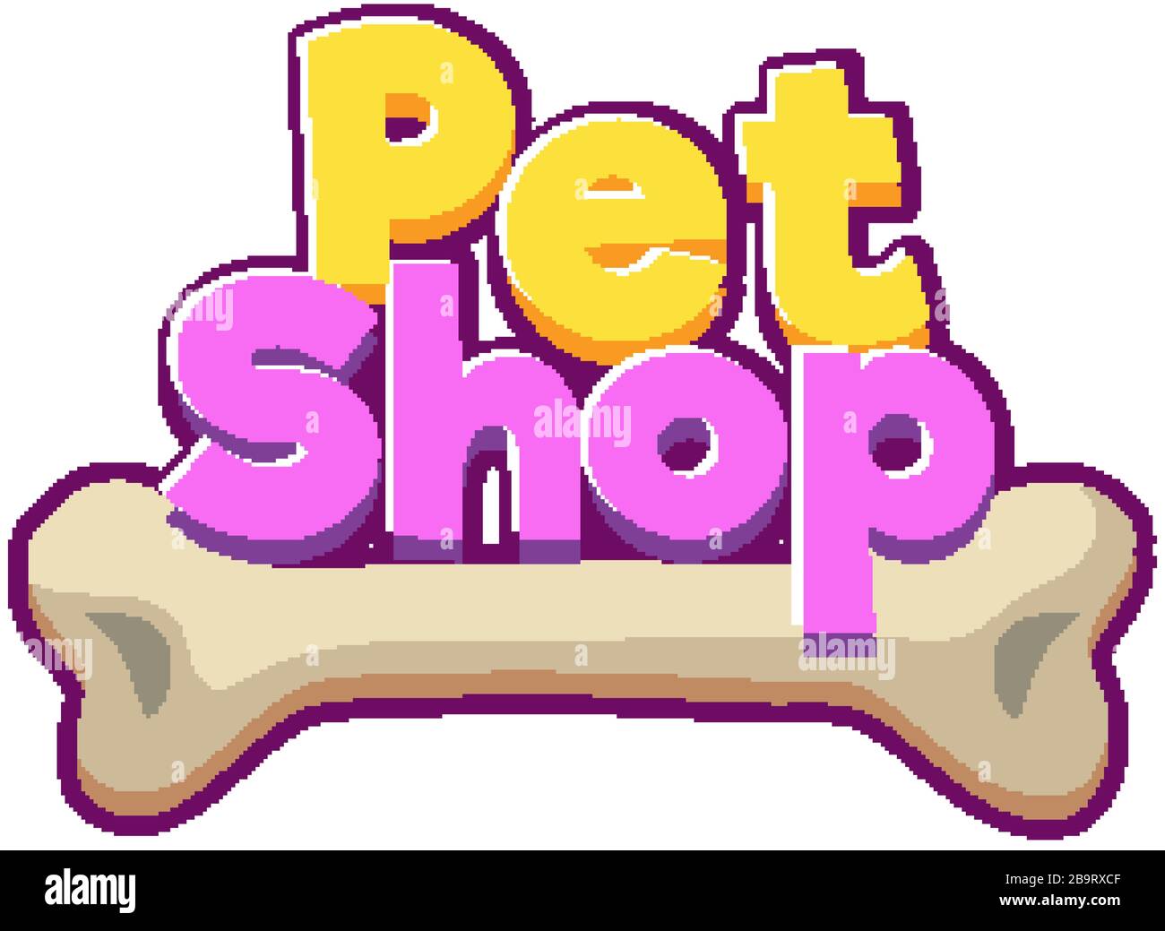 Font design for word pet shop on white background illustration Stock ...